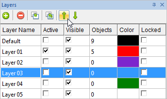 VisualCAD > Status Toolbar > Layer Manager > Reorder Layers